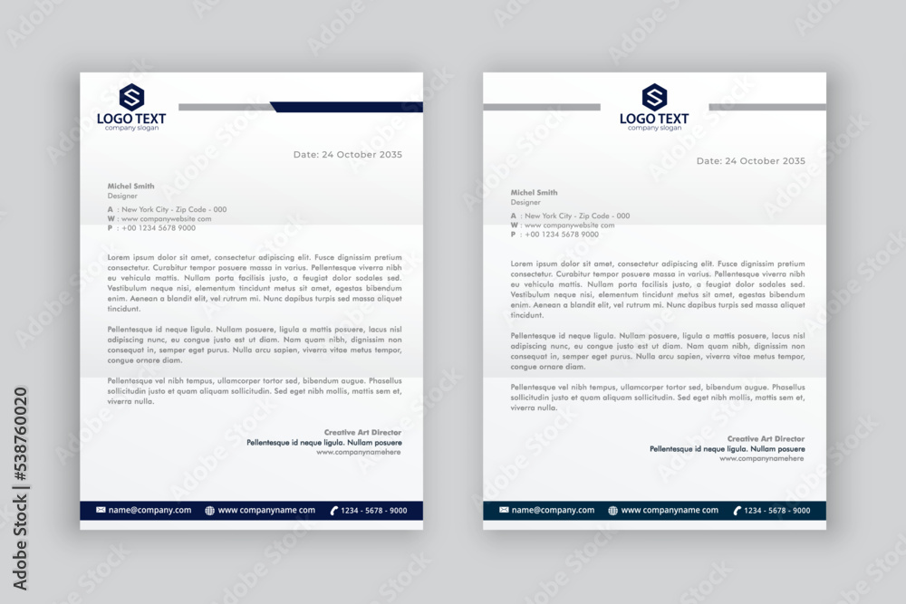 Vector de Stock business corporate letterhead design template | Adobe Stock