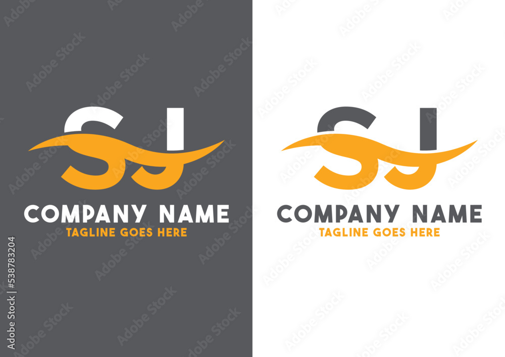 Letter SJ logo design vector template, SJ logo Stock Vector | Adobe Stock