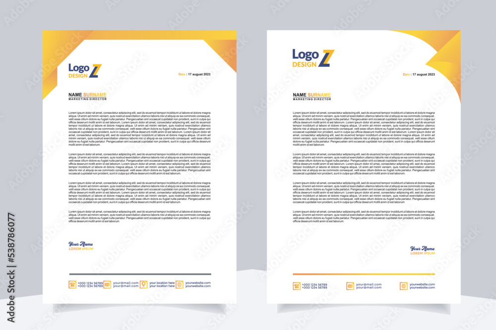 modern letterhead template for business company stationery design with ...