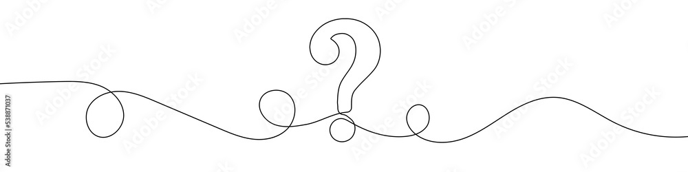 Question mark linear background. One continuous line drawing of ...
