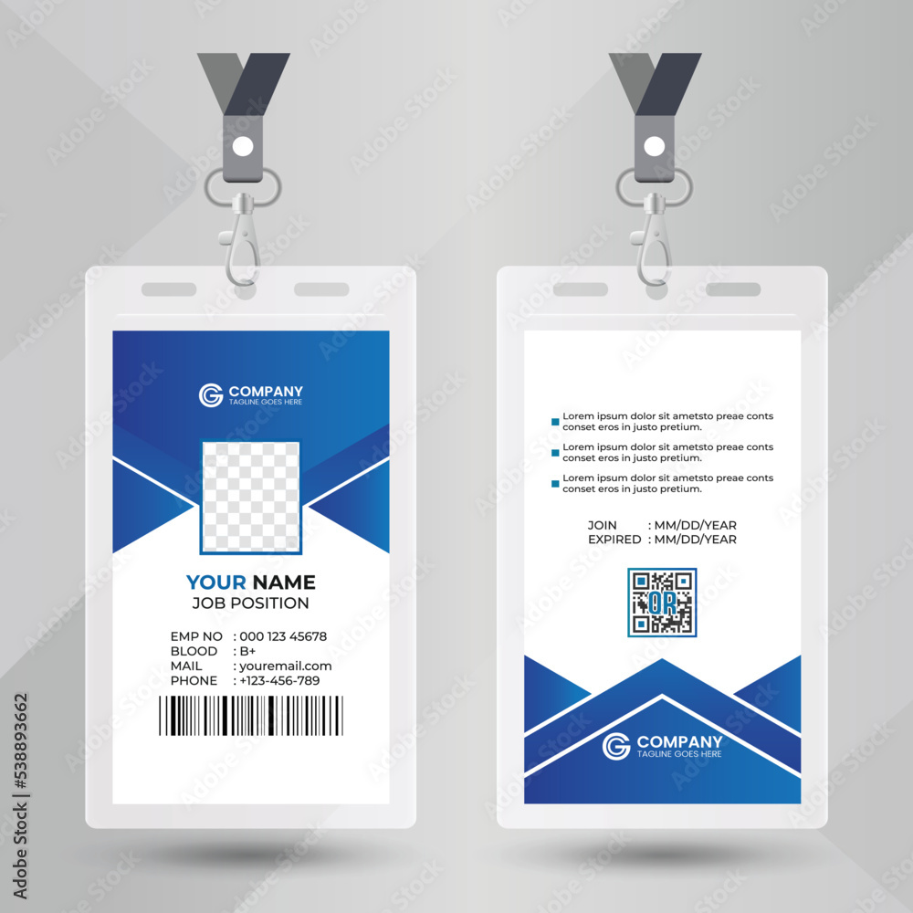 Modern Identity Employee Abstract professional, corporate office Id ...