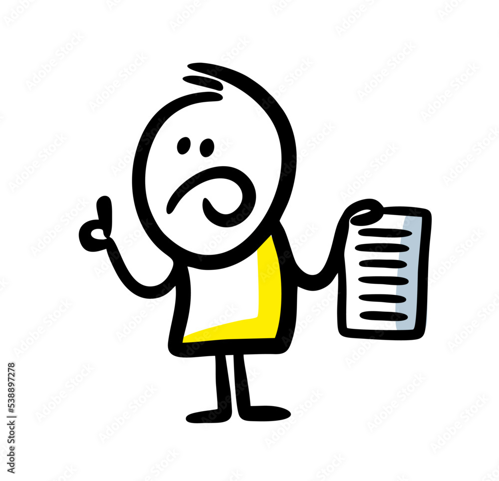 Strict man tells the rules and shows the list in his hand. Stock Vector ...