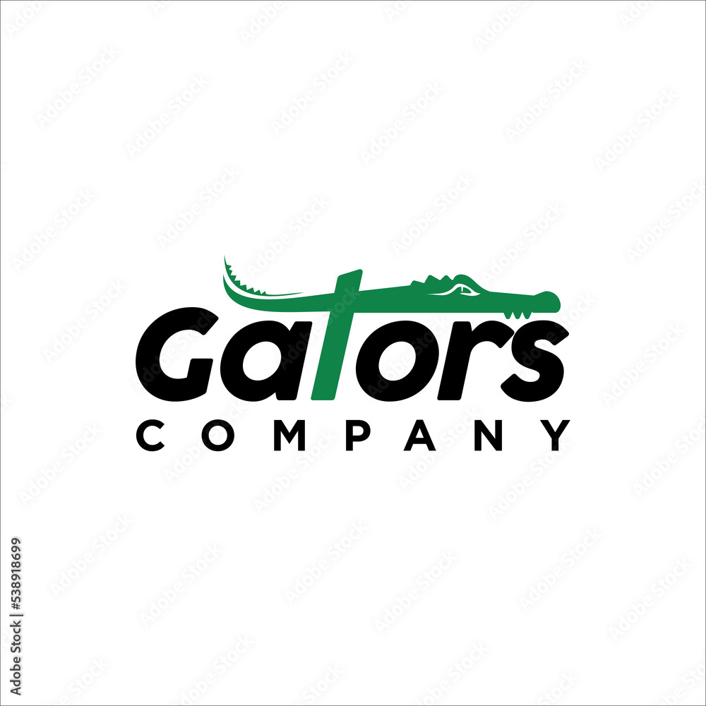 gator Typography logo design vector Stock Vector | Adobe Stock