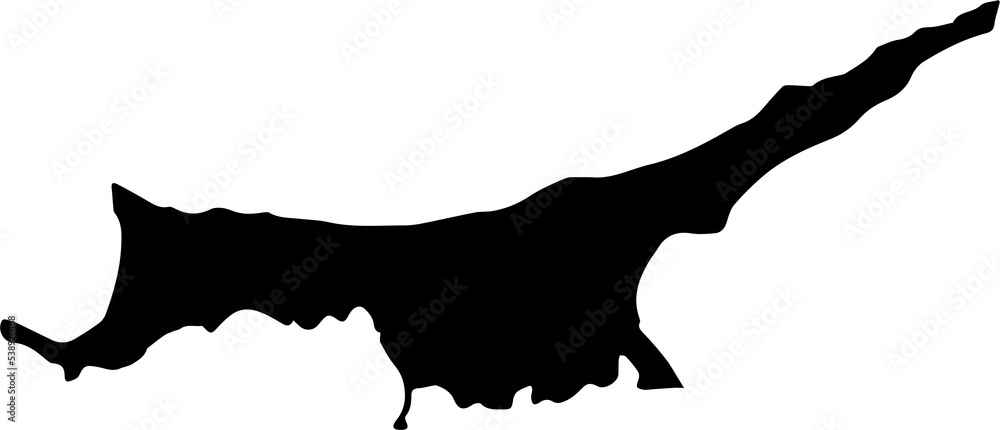 Northern Cyprus Map. Turkish Cypriot Black Map Country National ...