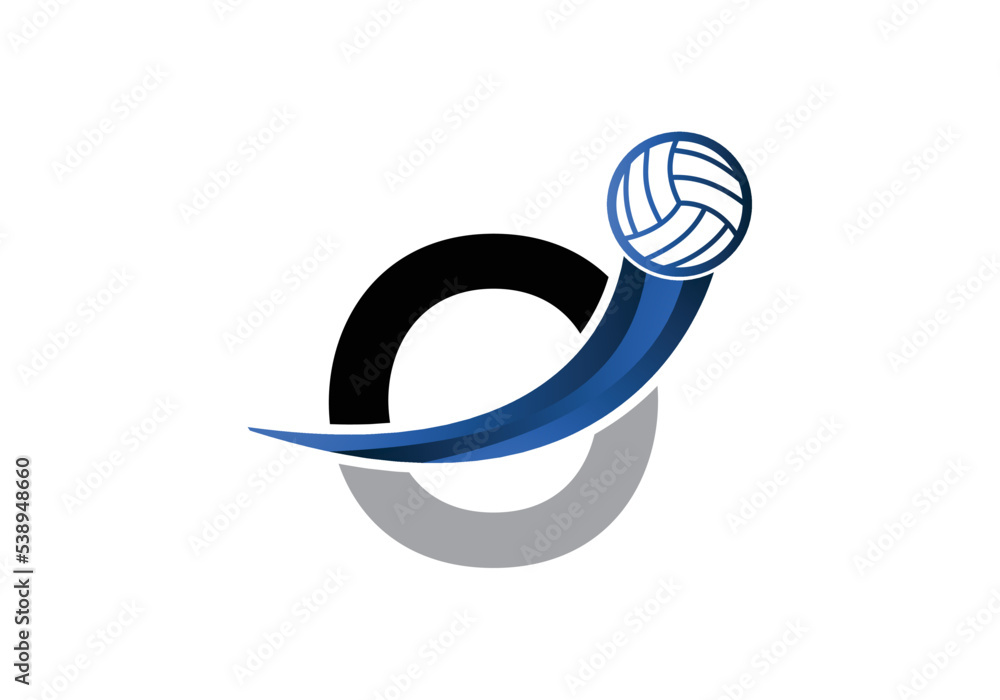 Letter O Volleyball Logo Design For Volleyball Club Symbol Vector ...