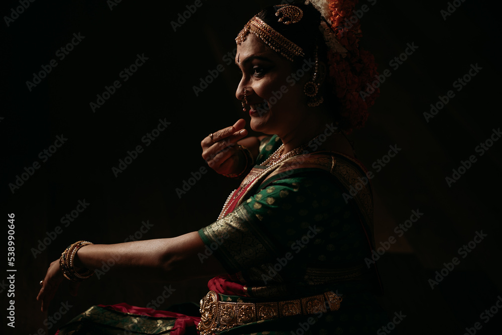 Indian Kuchipudi dancer Stock Photo | Adobe Stock