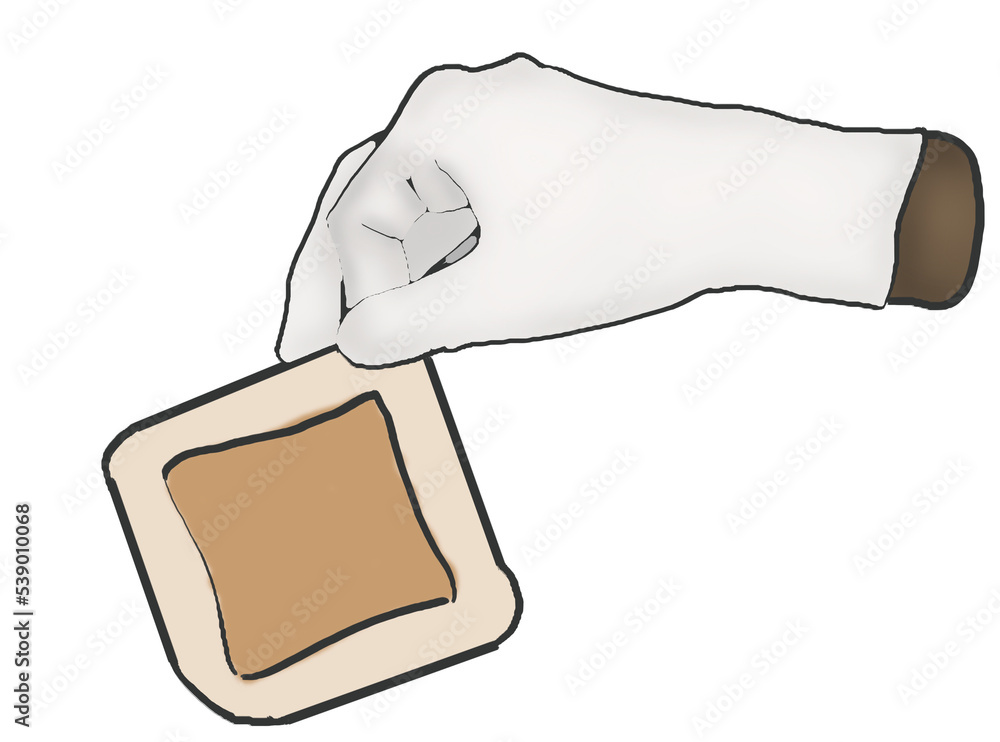 Wound care nursing clipart of bandage dressing change in comic style on ...