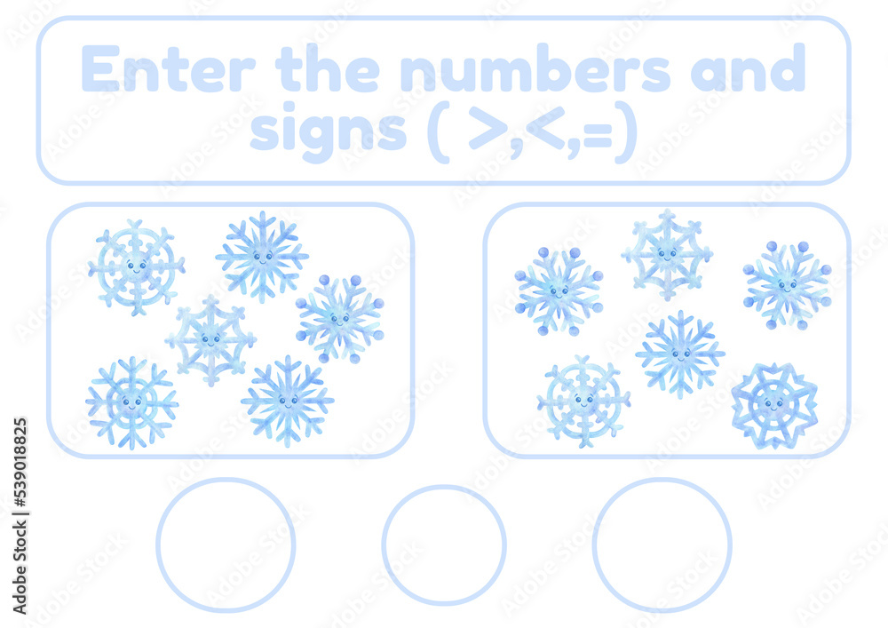Activity page, sheet for kids. A mathematical task for comparing ...