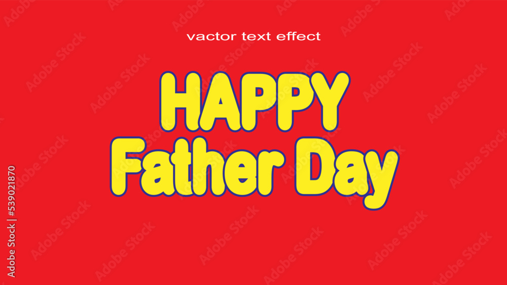 Happy Father Day Text Effect Banner Design With Red olor Background and ...