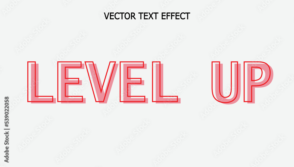 Level Up Text Effect Banner Design With pink color Background and ...