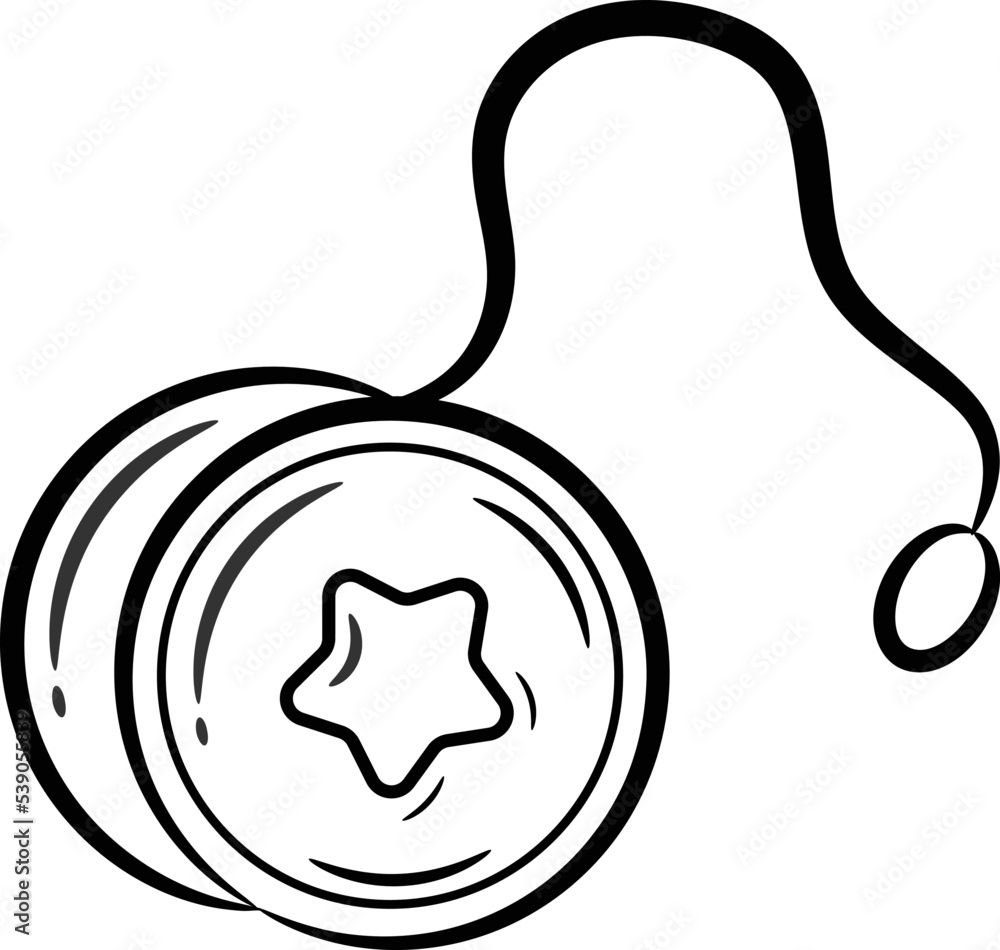 yoyo cute drawing for school flashcard sketch for coloring Stock Vector ...