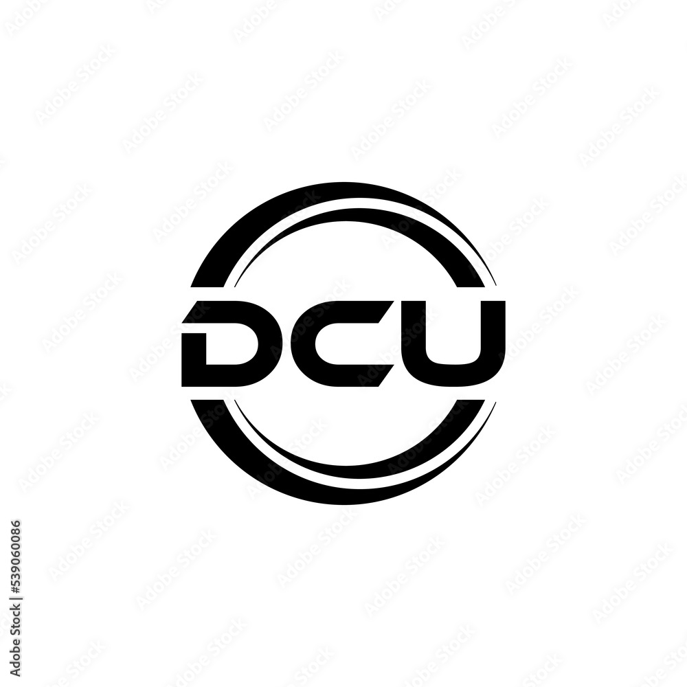 DCU letter logo design with white background in illustrator, vector ...