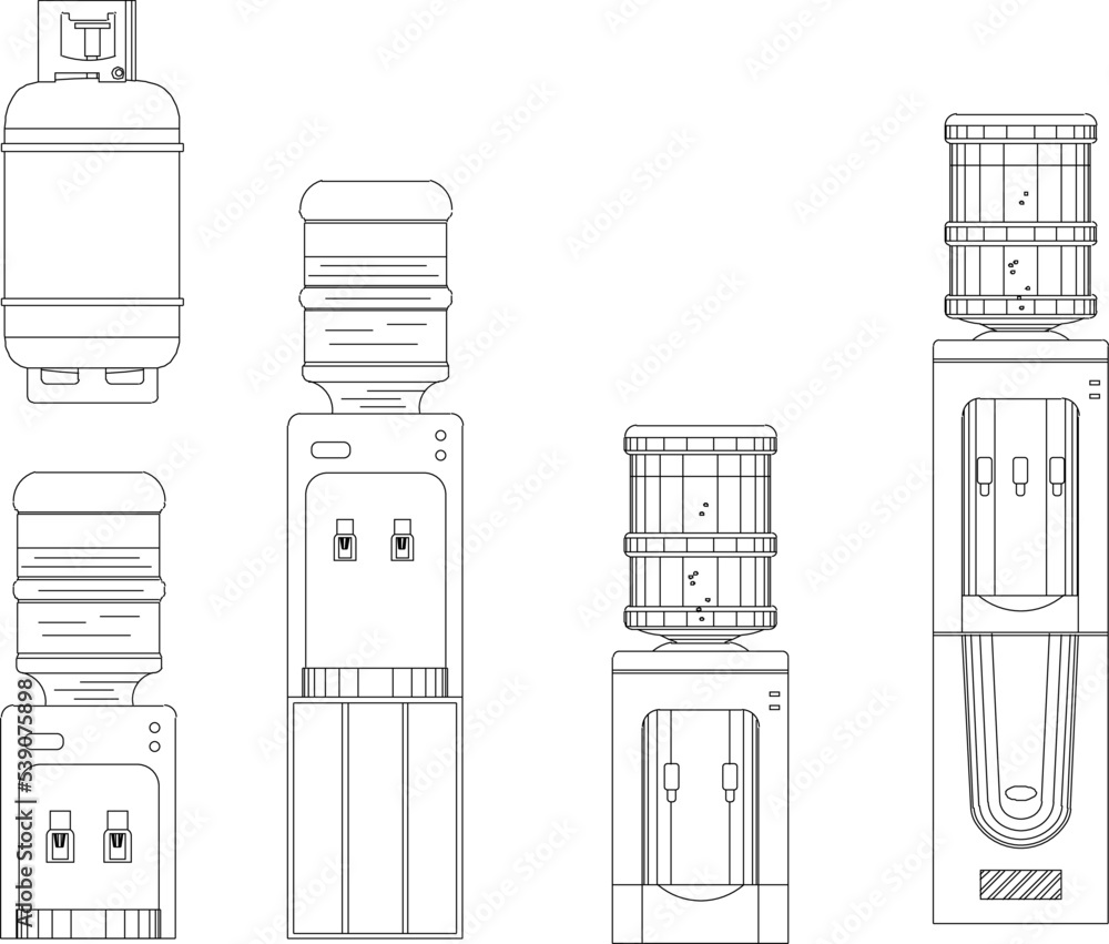 water dispenser sketch vector design for clipart Stock Vector | Adobe Stock