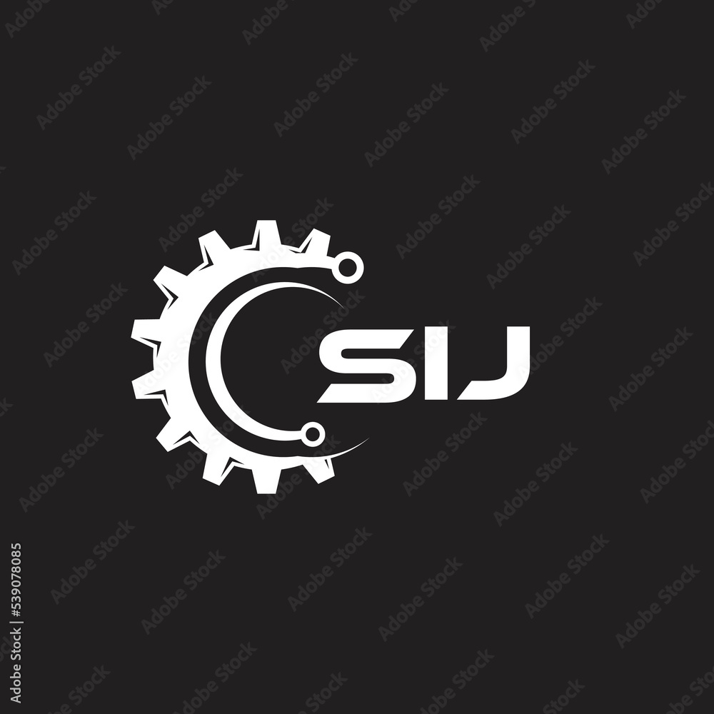 SIJ letter technology logo design on black background. SIJ creative ...