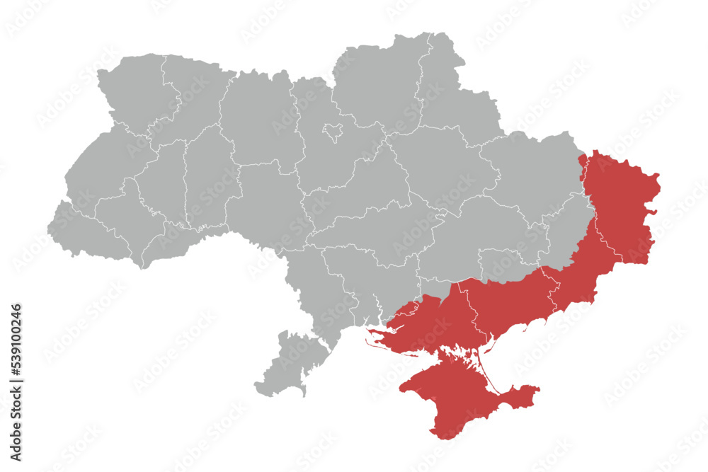 เวกเตอร์ Stock Political map of Ukraine with borders | Adobe Stock