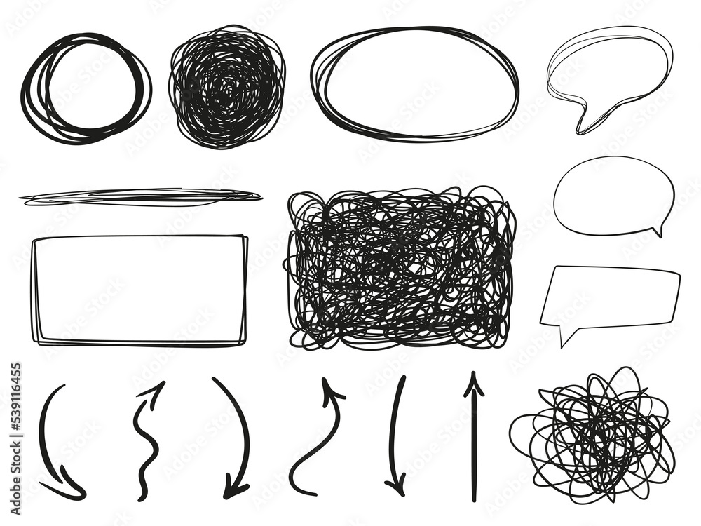 Infographic elements on isolation background. Hand drawn frames and ...