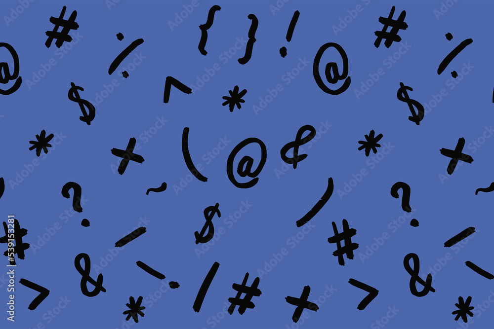 pattern with the image of keyboard symbols. Punctuation marks. Template ...