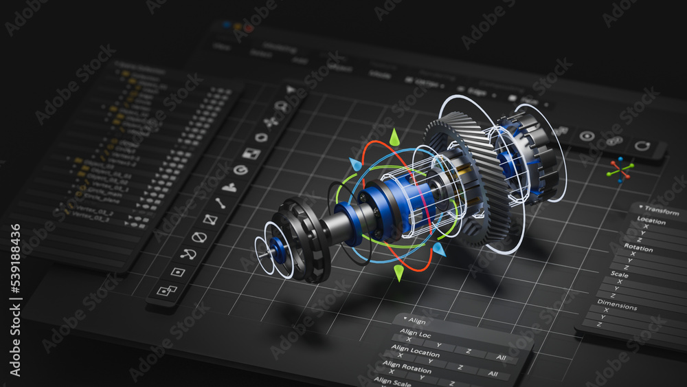 Engineering designer design 3D CAD software program Industrial engine ... Engineering designer design 3D CAD software program Industrial engine ...