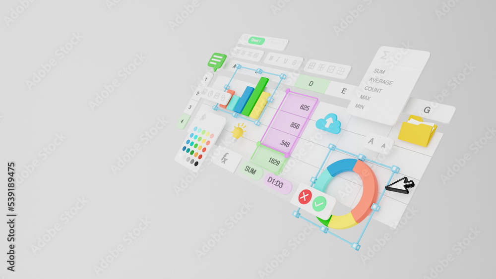 Spreadsheets graphs charts table data business financial report ...