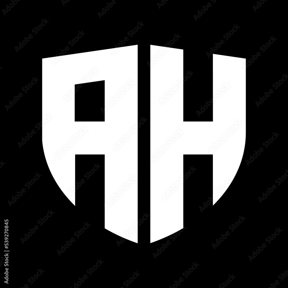 Image vectorielle Stock ah letter logo with black background. ha icon ...
