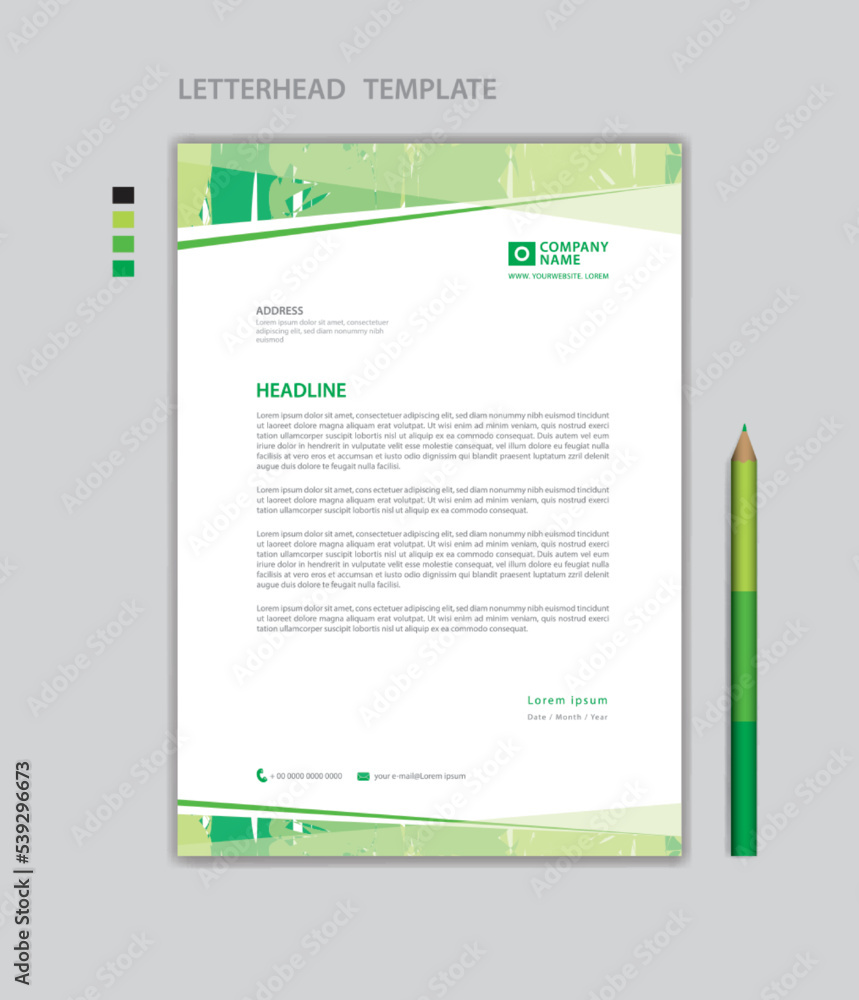 Letterhead template vector, minimalist style, printing design, business ...