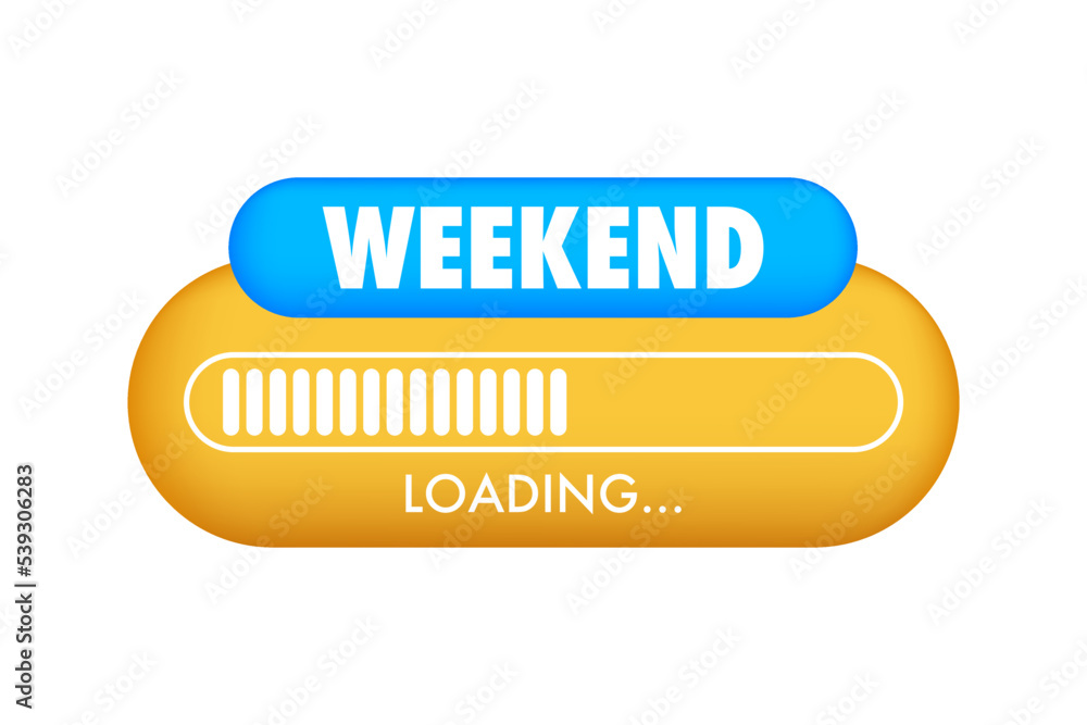 Cartoon weekend loading for print design. Black friday. Holiday ...