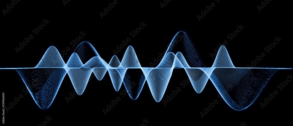 Ilustración de Stock Illustration of abstract wireframe sound waves ...