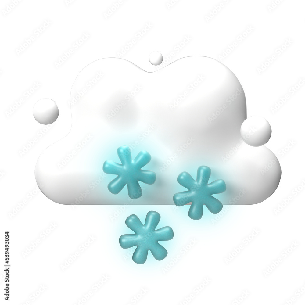 snowy drifting snow blizzard 3d forecast render cute illustration Stock ...