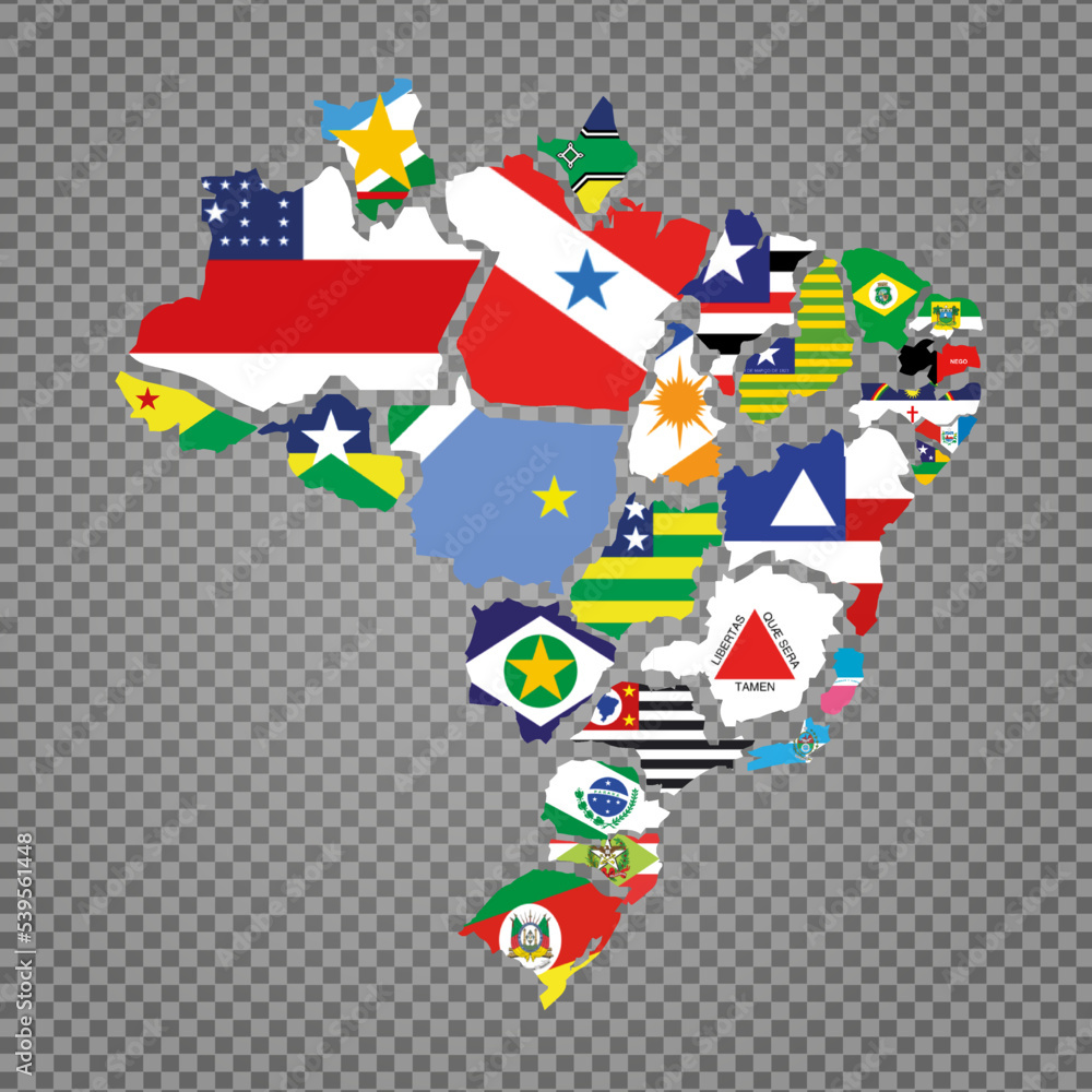 Vector de Stock mapa dos estados brasileiros com suas respectivas ...