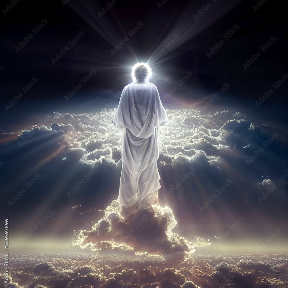 Illustration of Jesus Christ being resurrected after his Crucifixion ...