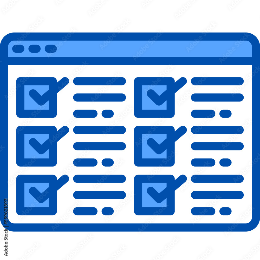 Checklist blue outline icon Stock Vector | Adobe Stock