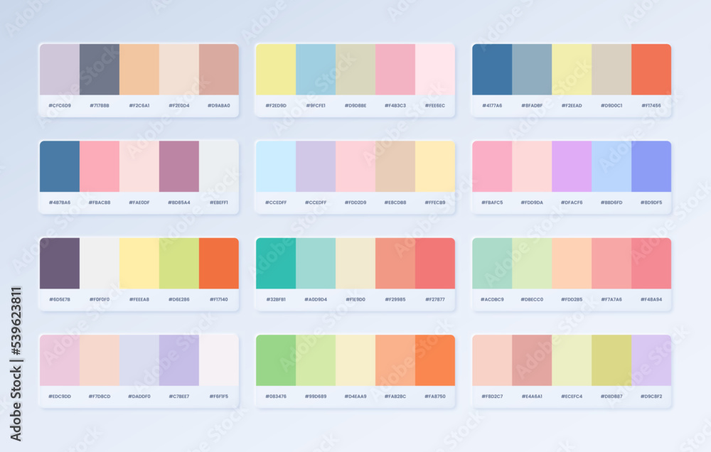 เวกเตอร์ Stock Trendy pastel colour guide palette catalogue. Future ...