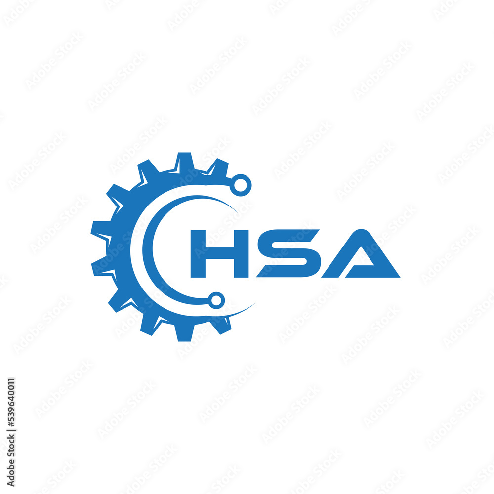 HSA letter technology logo design on white background. HSA creative ...