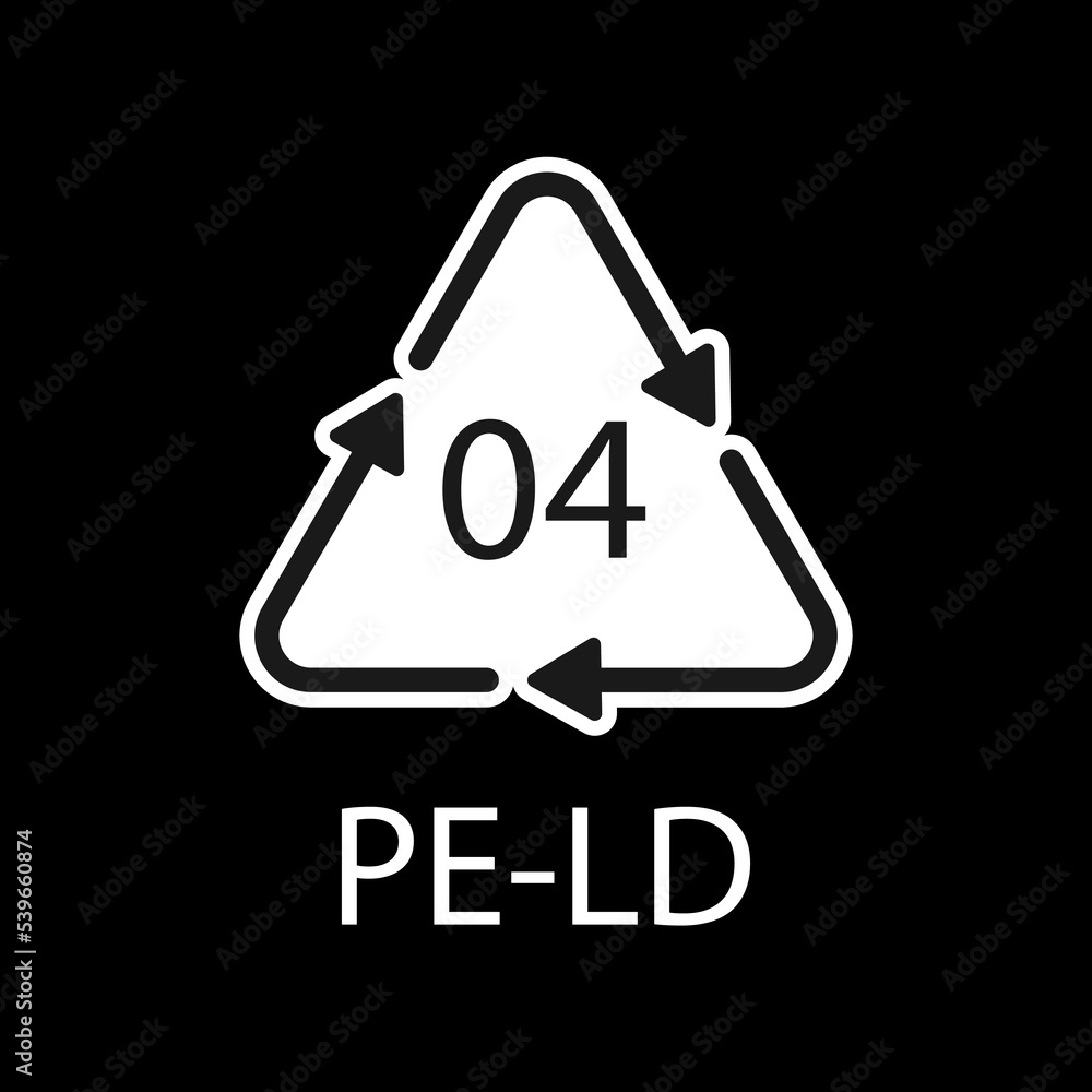 PE-LD 04 recycling code symbol. Plastic recycling vector low density polyethylene sign. Stock ...