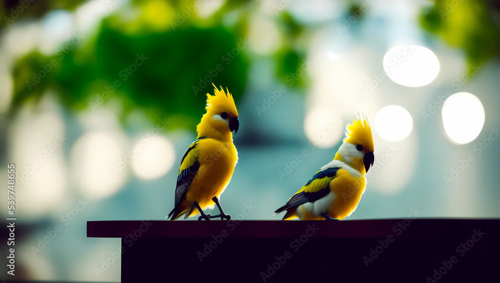 beautiful Cockatiel bird on a table Stock Photo | Adobe Stock