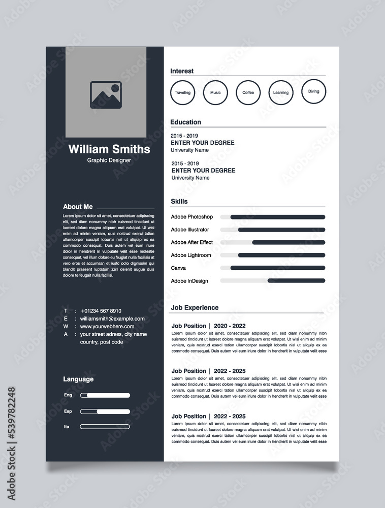 Professional CV resume template design and letterhead - cover letter ...