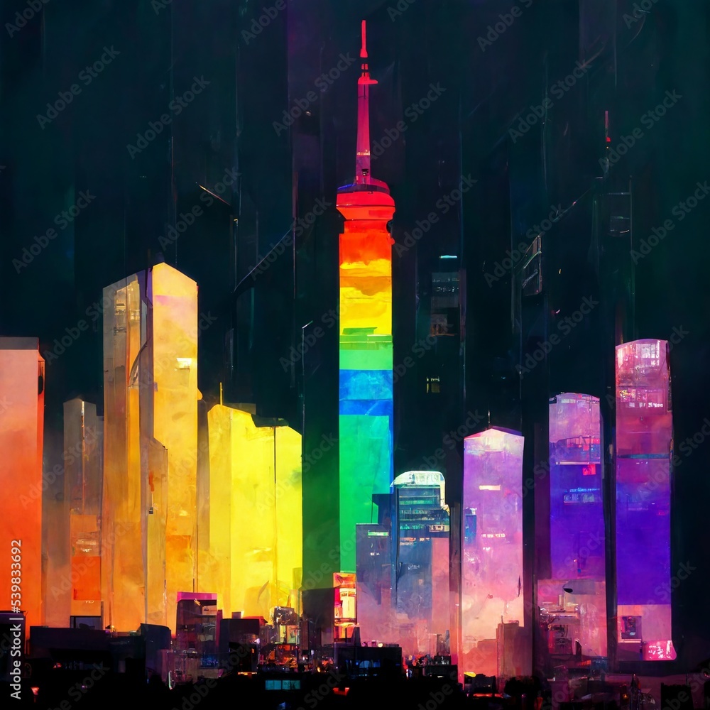 Stock-Illustration „Abstract LGBTQ+ concept art, geometric shapes of a ...