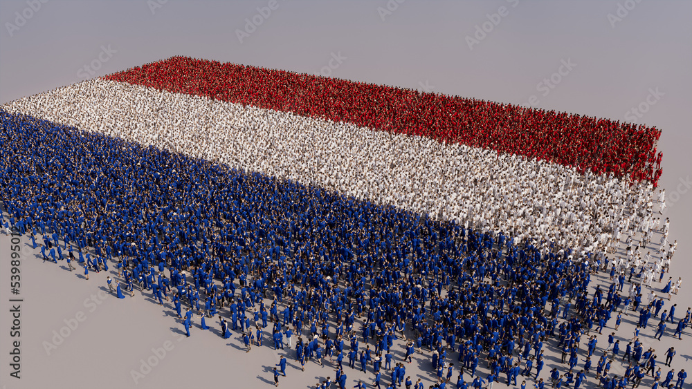 Dutch Banner Background, with People gathering to form the Flag of ...