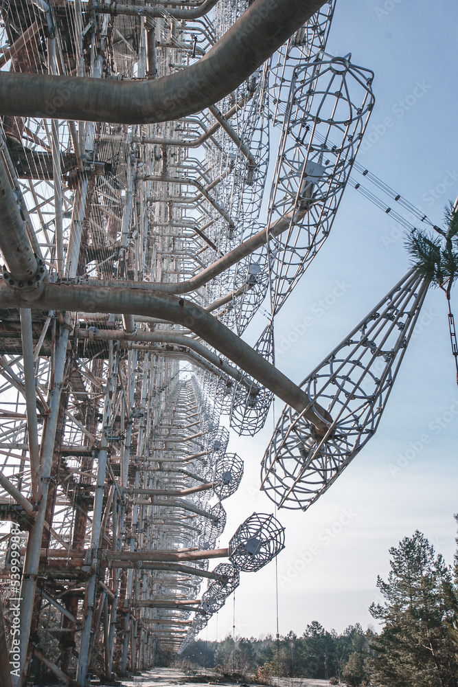 Radar station "Duga", known as the "Russian woodpecker", near Chernobyl ...