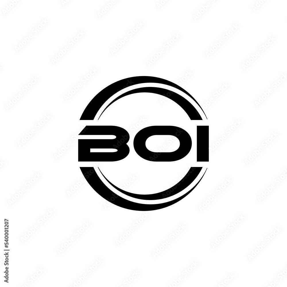 BOI letter logo design with white background in illustrator, vector ...