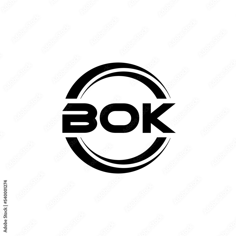 BOK letter logo design with white background in illustrator, vector ...
