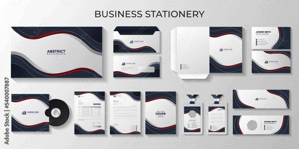 เวกเตอร์ Stock professional business stationery and identity, branding ...