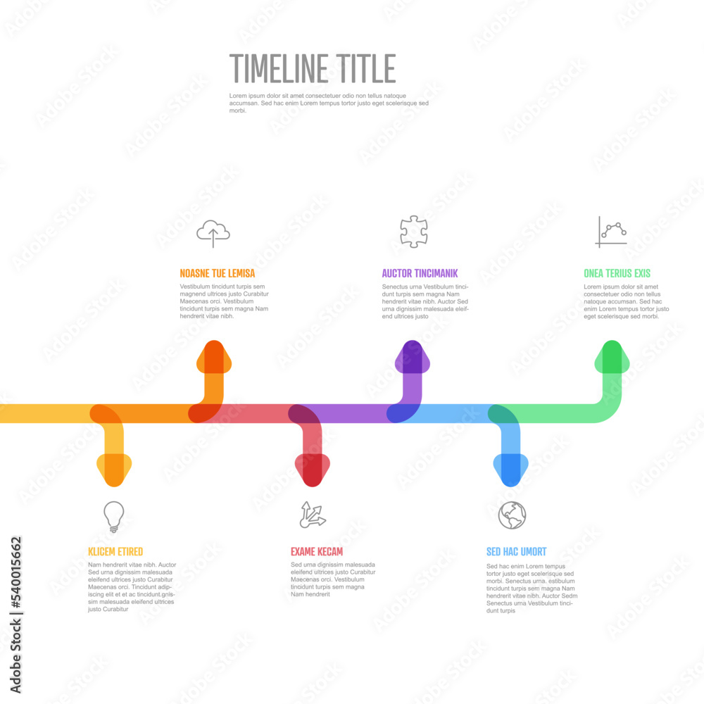 Infographic Company Milestones thick line Timeline Template with arrows ...