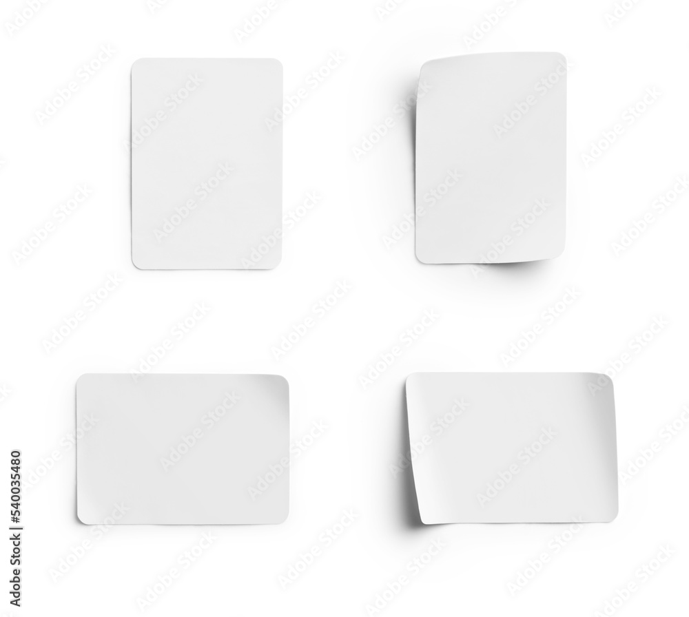Foto Rectangle paper adhesive stickers with curved corner isolated on ...