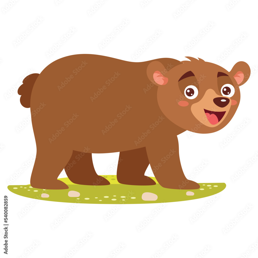 Cartoon Illustration Of A Bear Stock Vector | Adobe Stock