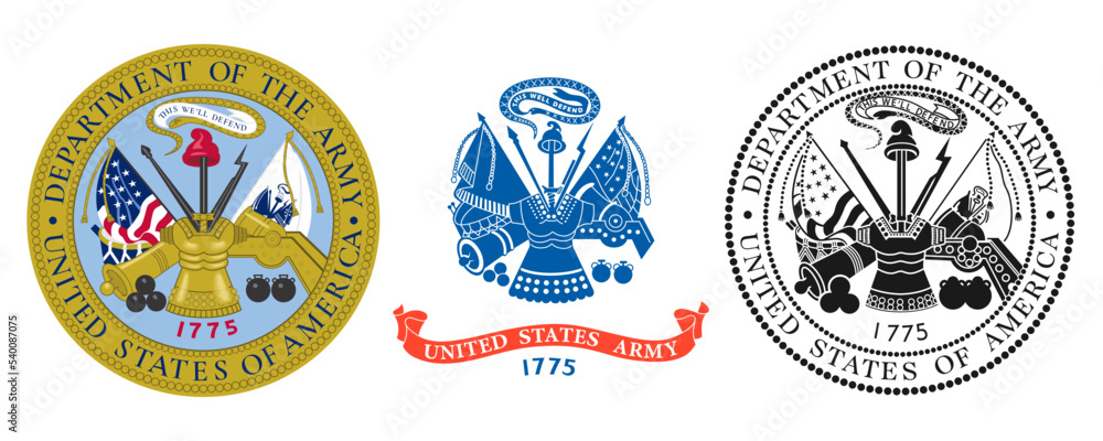 Vector logo of the United States Department of the Army. US Army logo ...