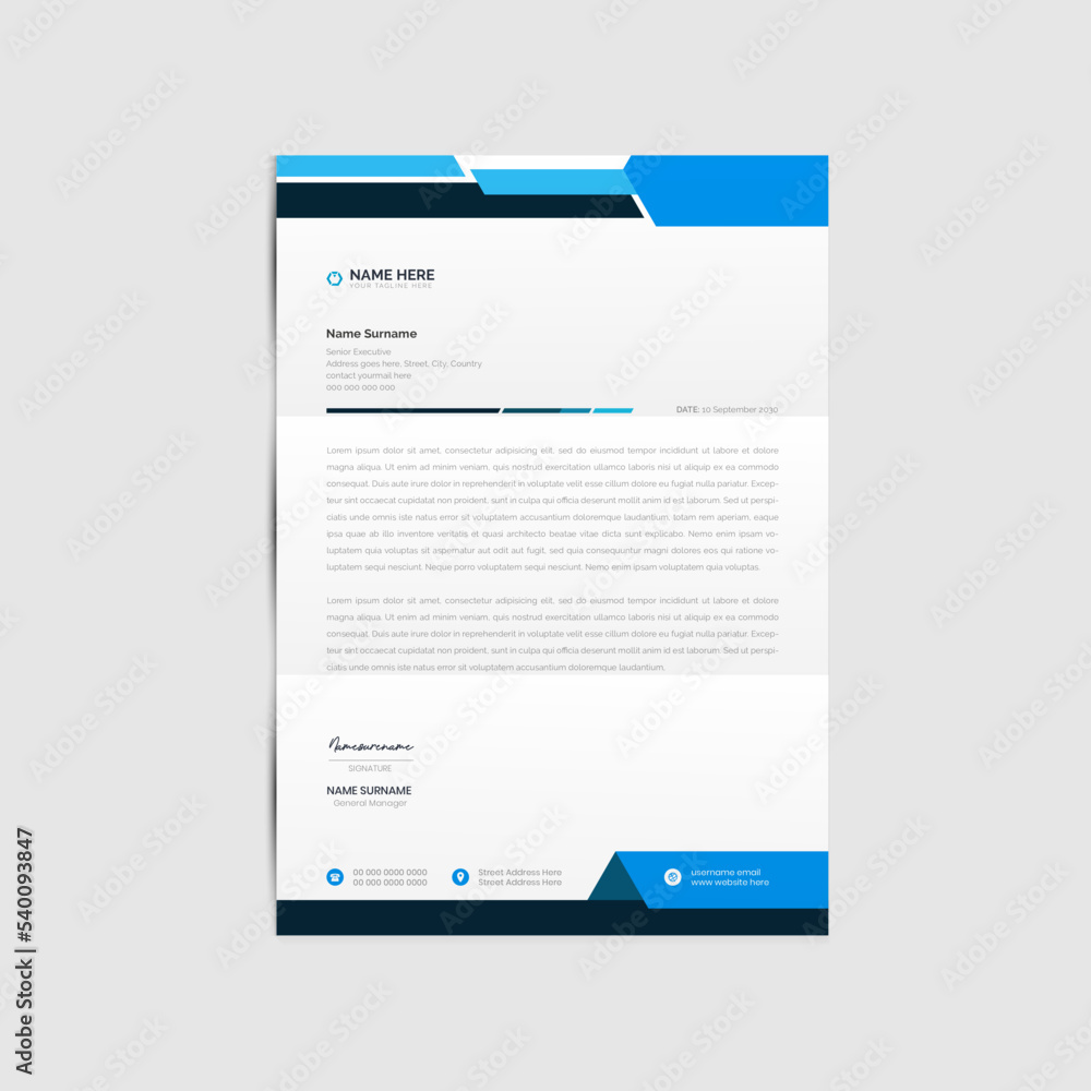 Creative clean modern business letterhead design Stock Vector | Adobe Stock