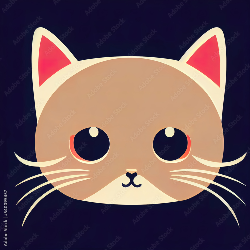 Cartoon cat character icon logo 3d illustrated Stock Illustration ...