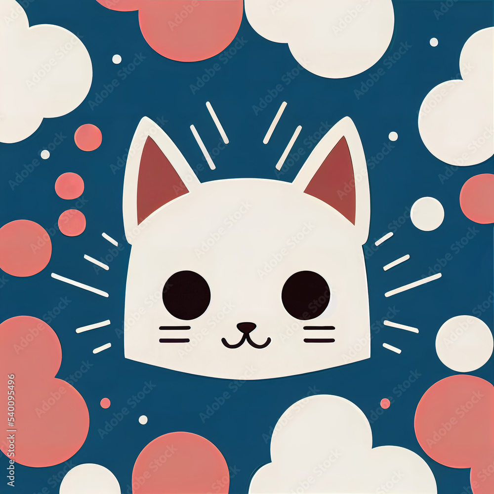 Cartoon cat character icon logo 3d illustrated Stock Illustration ...