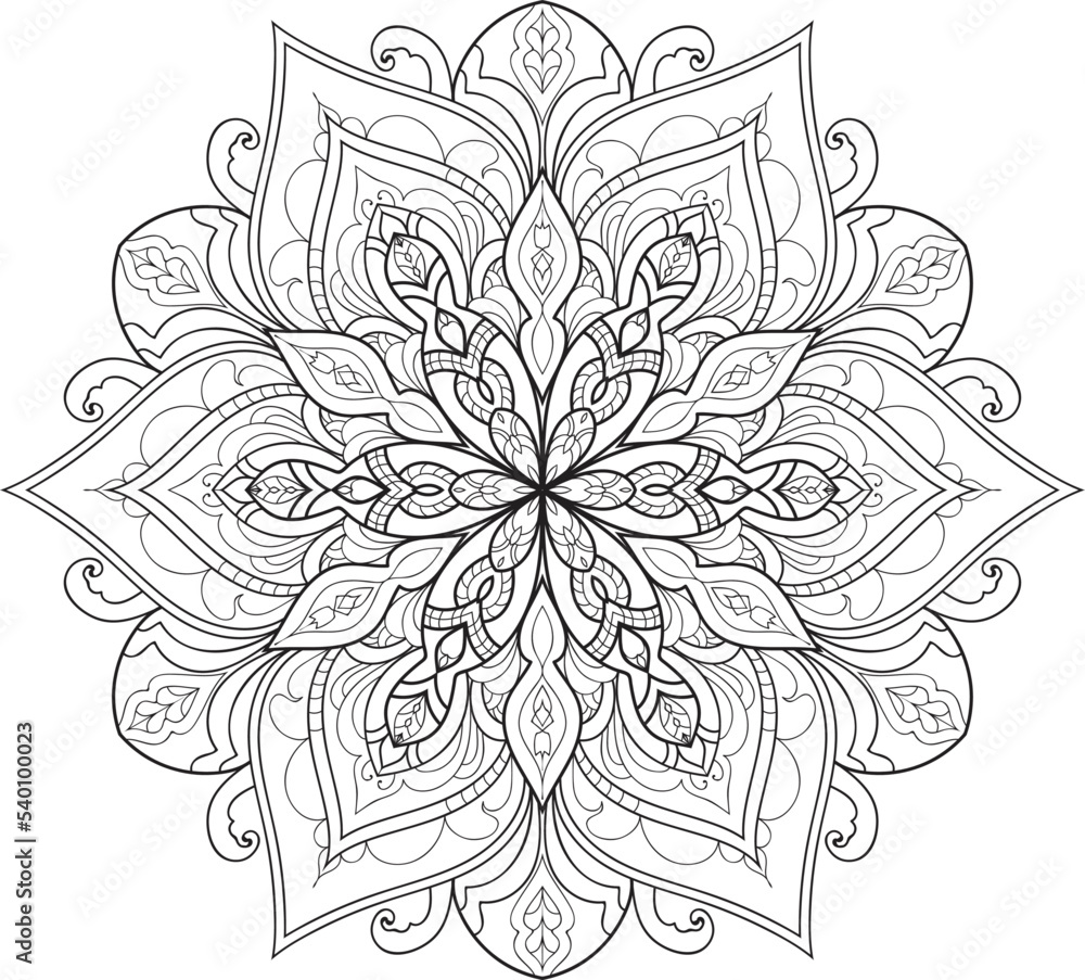 Mandalas for coloring book color pages.Anti-stress coloring book page ...